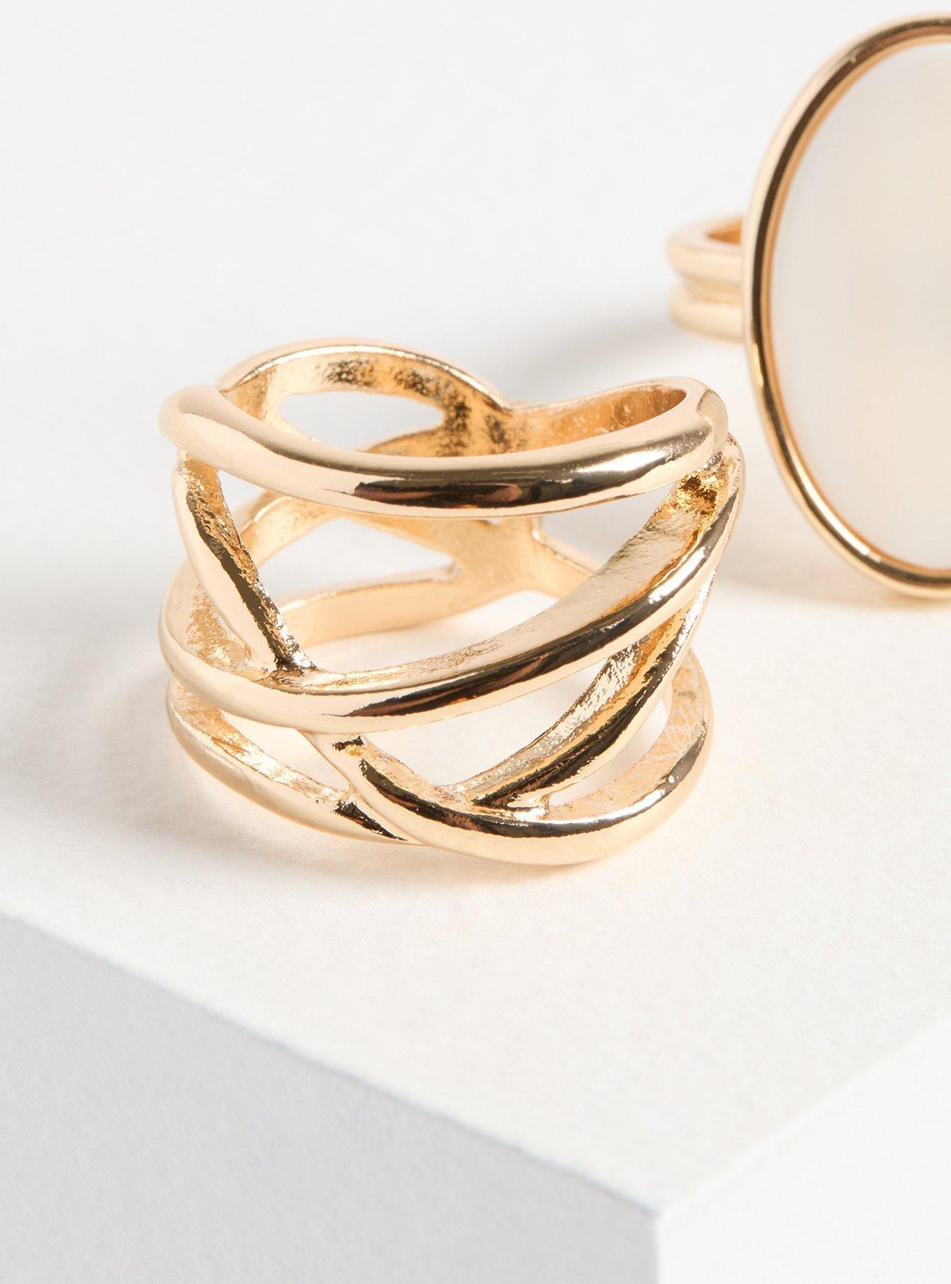 Plus Size - Stone Statement Ring Set - Torrid