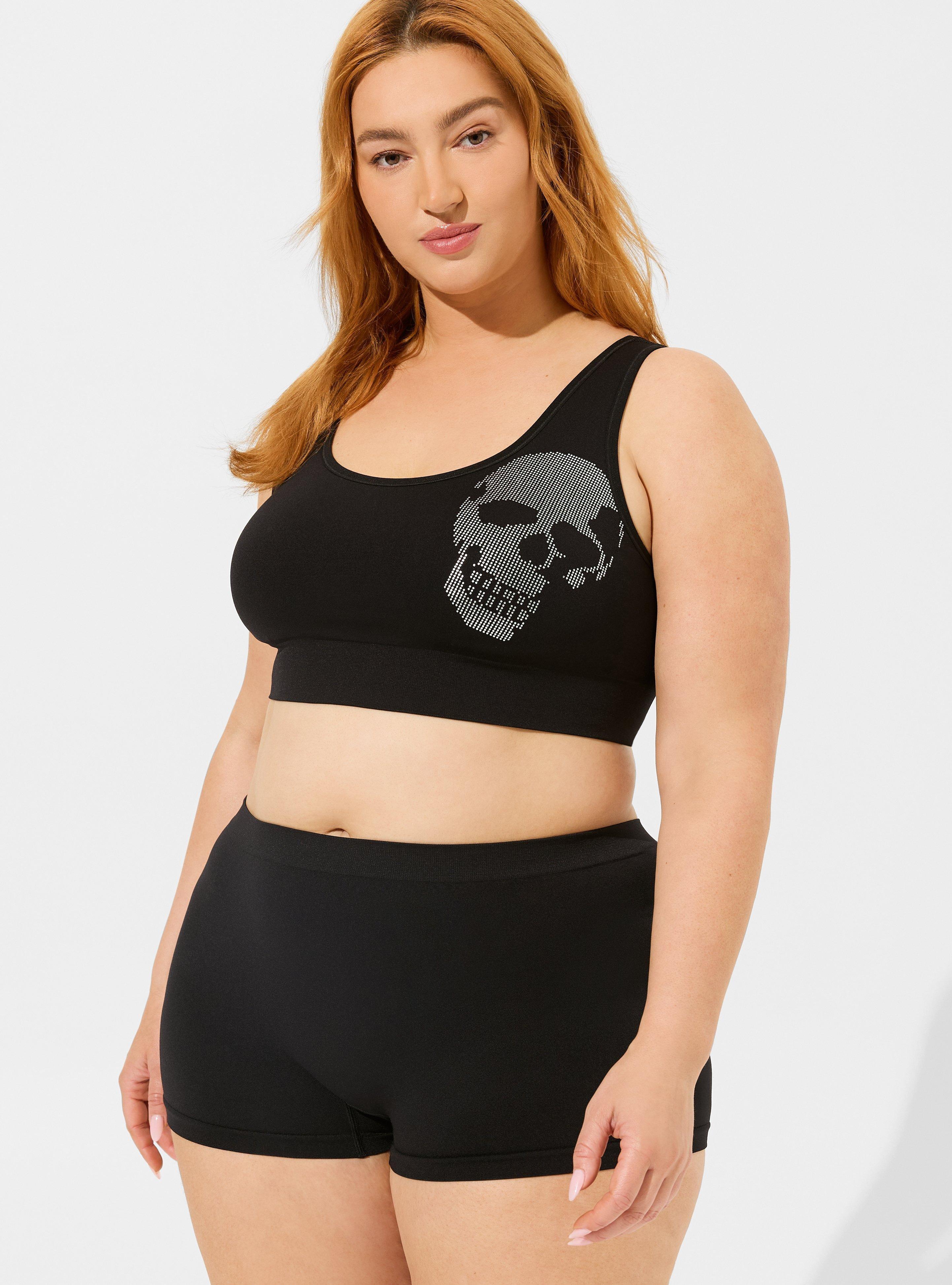 Plus Size - Lightly Lined Seamless Foil Scoop Bralette - Torrid
