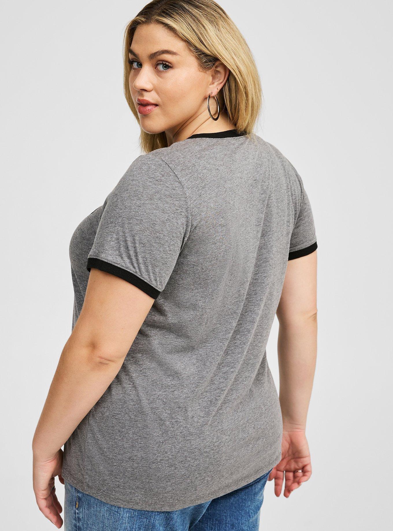 Plus Size - Disney Mickey Classic Fit Cotton Ringer Top - Torrid