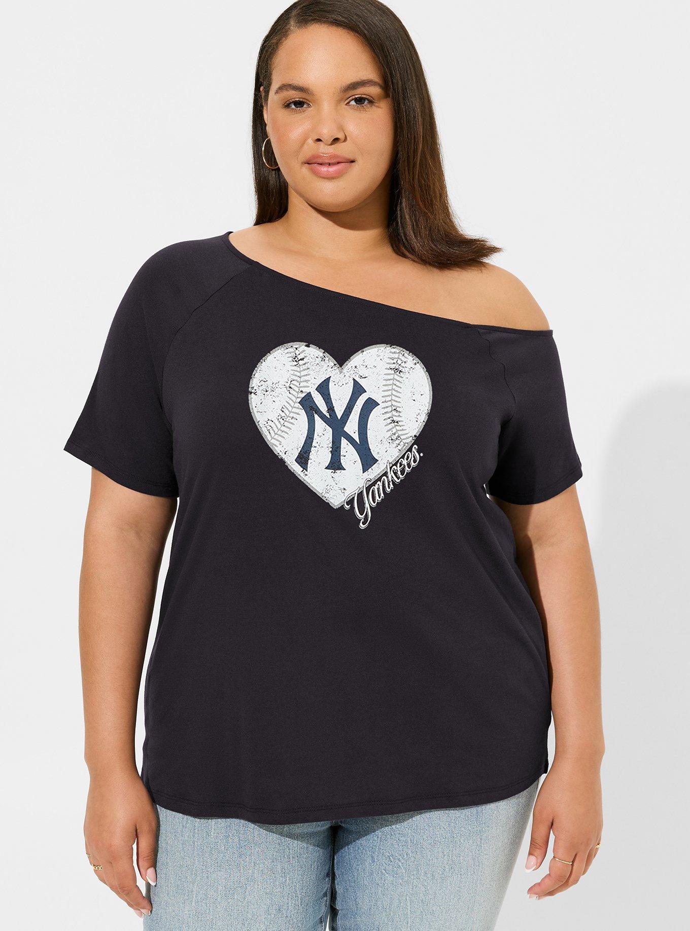 Plus Size - MLB New York Yankees Classic Fit Cotton Off Shoulder Tee ...
