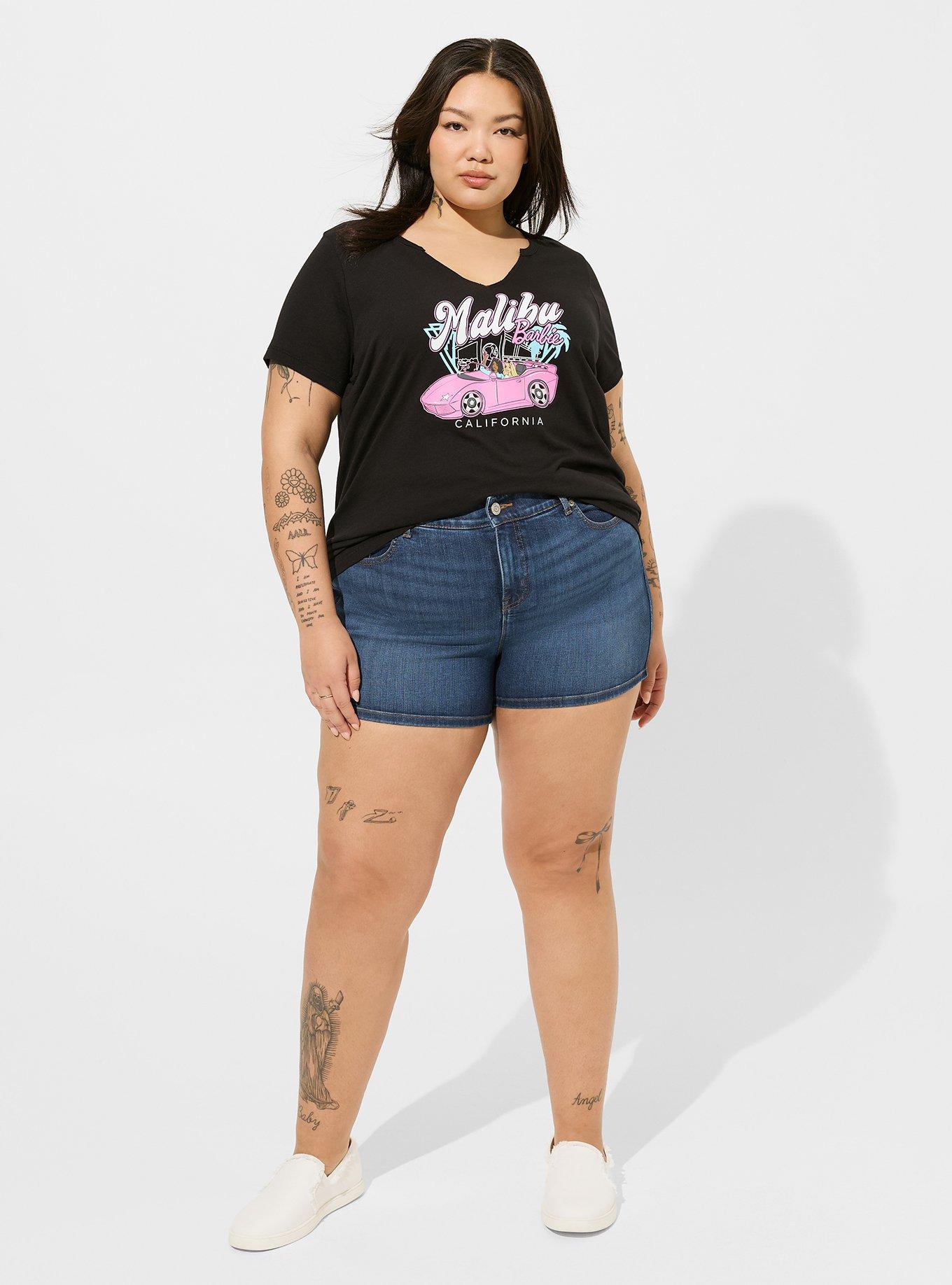 Plus Size - Barbie Classic Fit Cotton Notch Neck Tee - Torrid