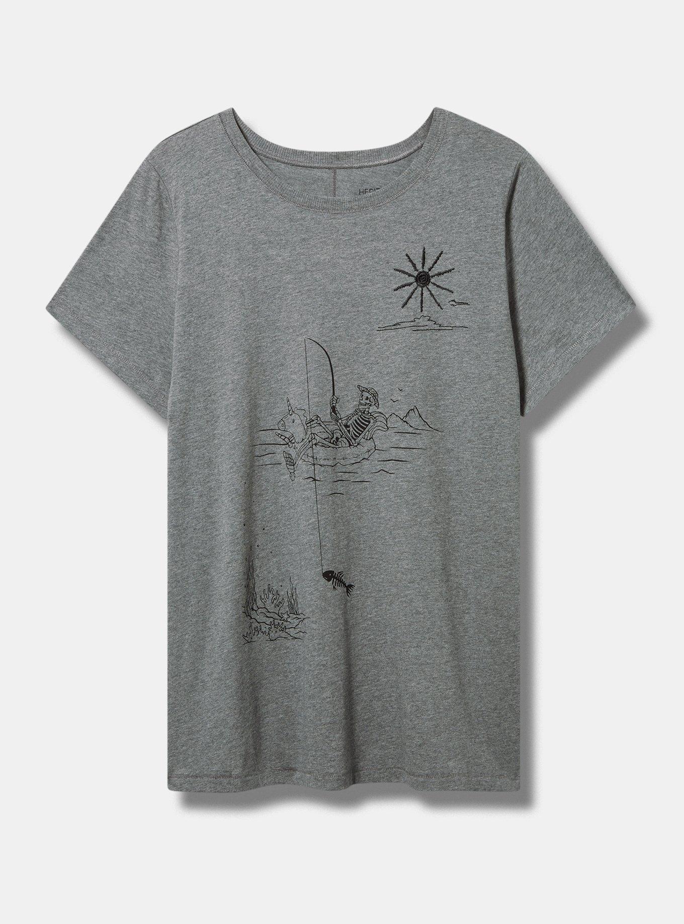 Plus Size - Fishing Skeleton Classic Fit Heritage Jersey Crew Tee - Torrid