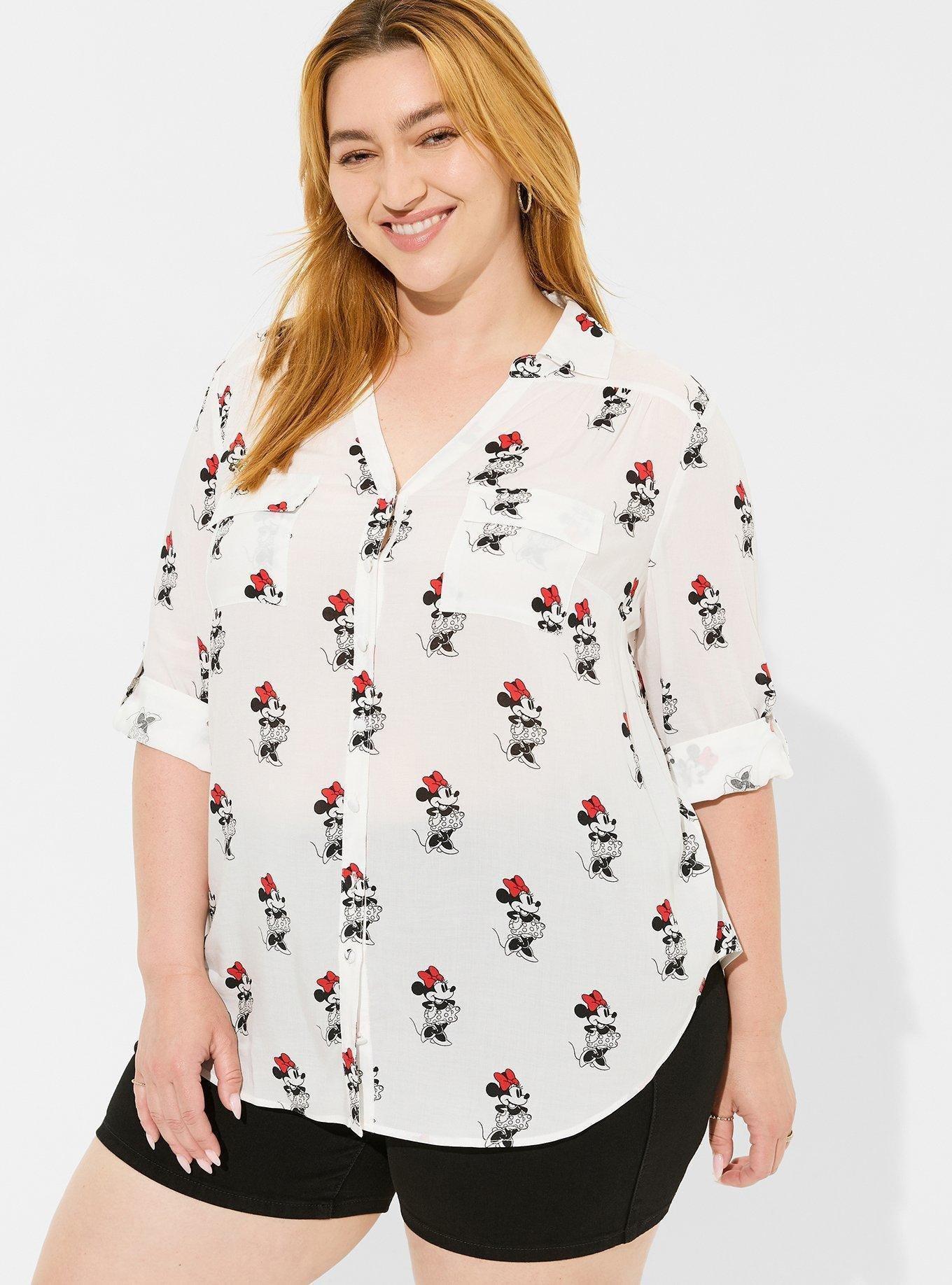 Plus Size - Disney Minnie Mouse Madison Button Up Top - Torrid