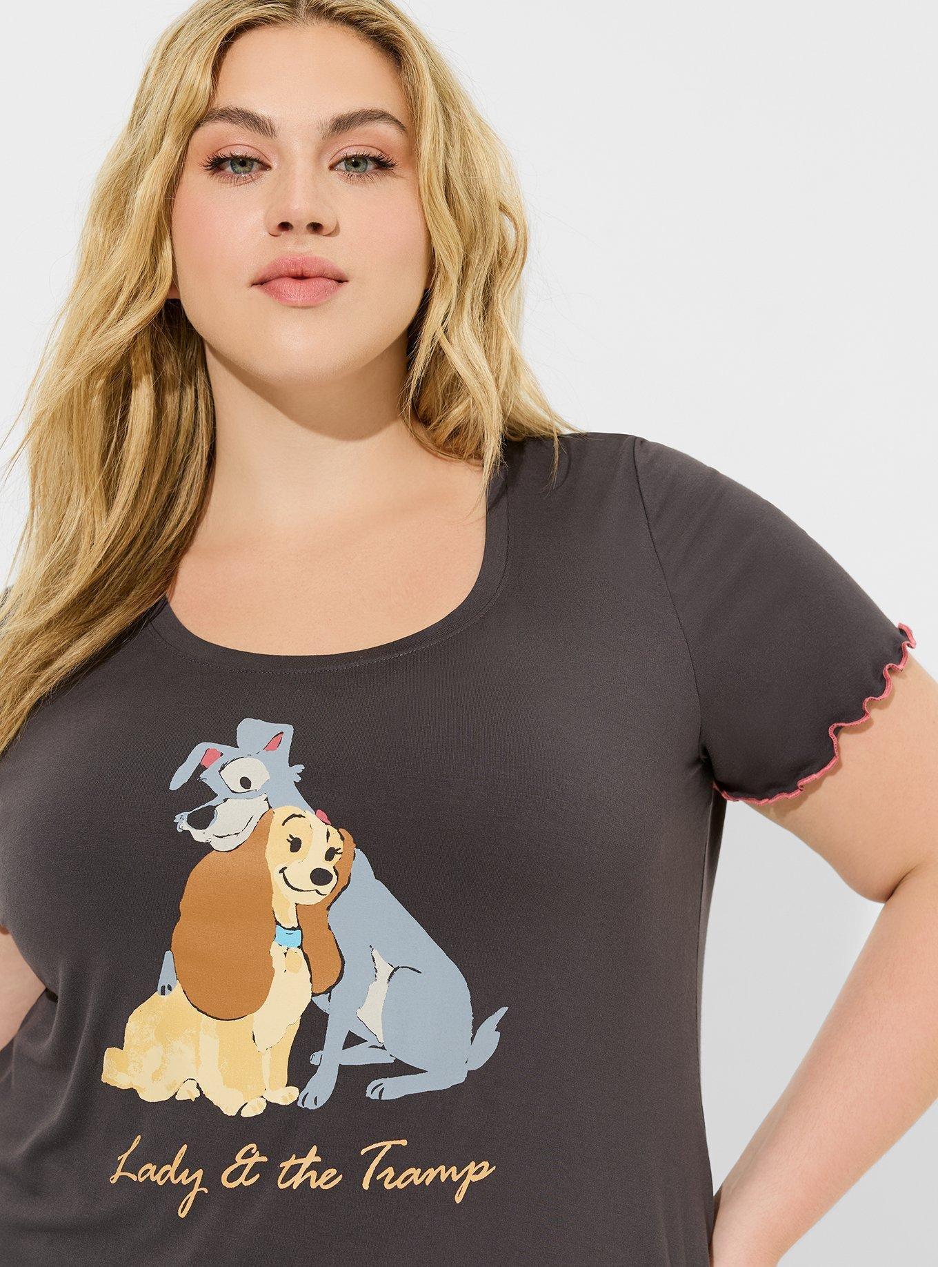 Plus Size - Disney Lady And The Tramp Lettuce Hem Sleep Top - Torrid