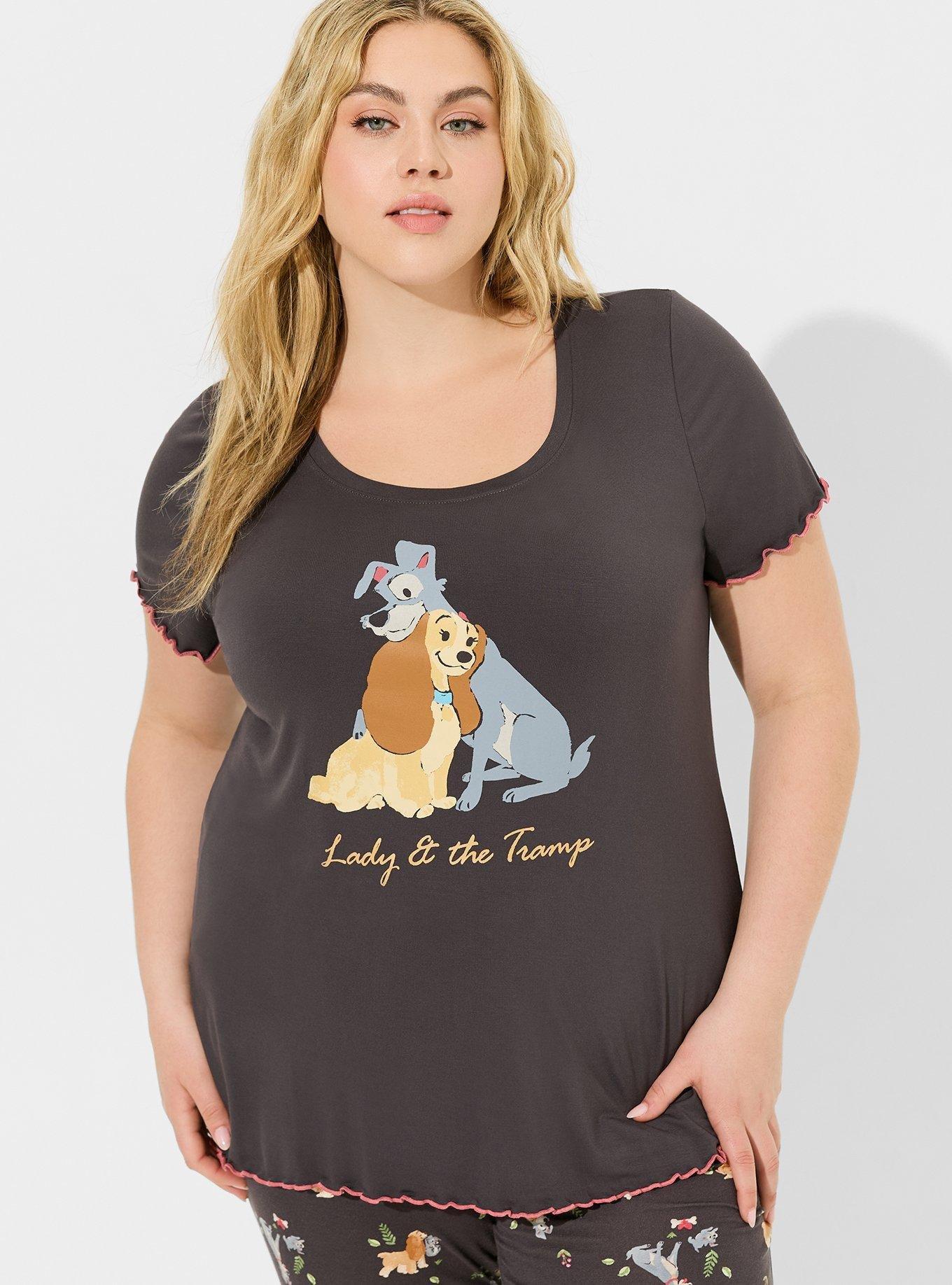 Plus Size - Disney Lady And The Tramp Lettuce Hem Sleep Top - Torrid