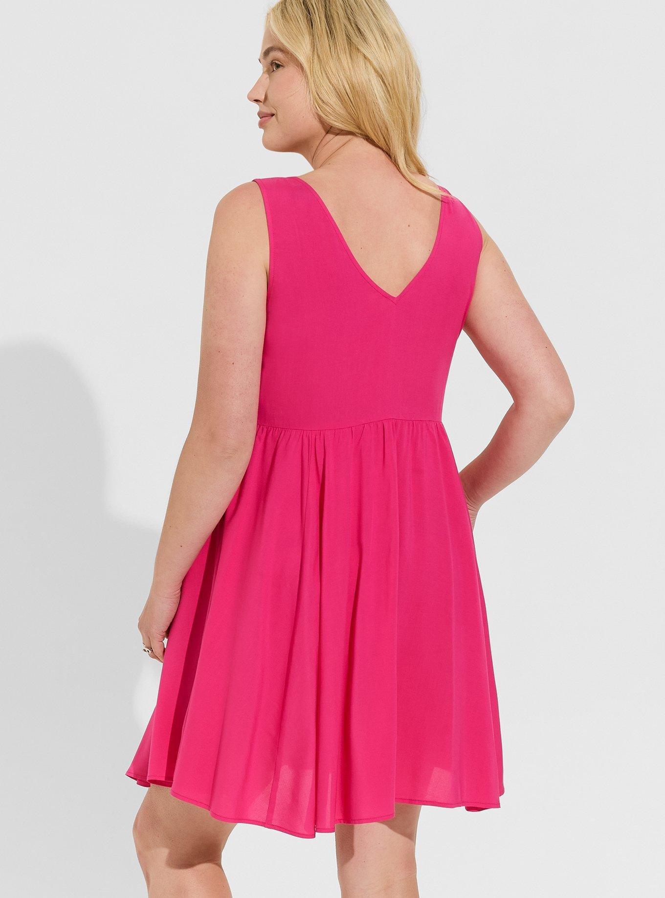 Plus Size - Above The Knee Challis V-Neck Dress - Torrid