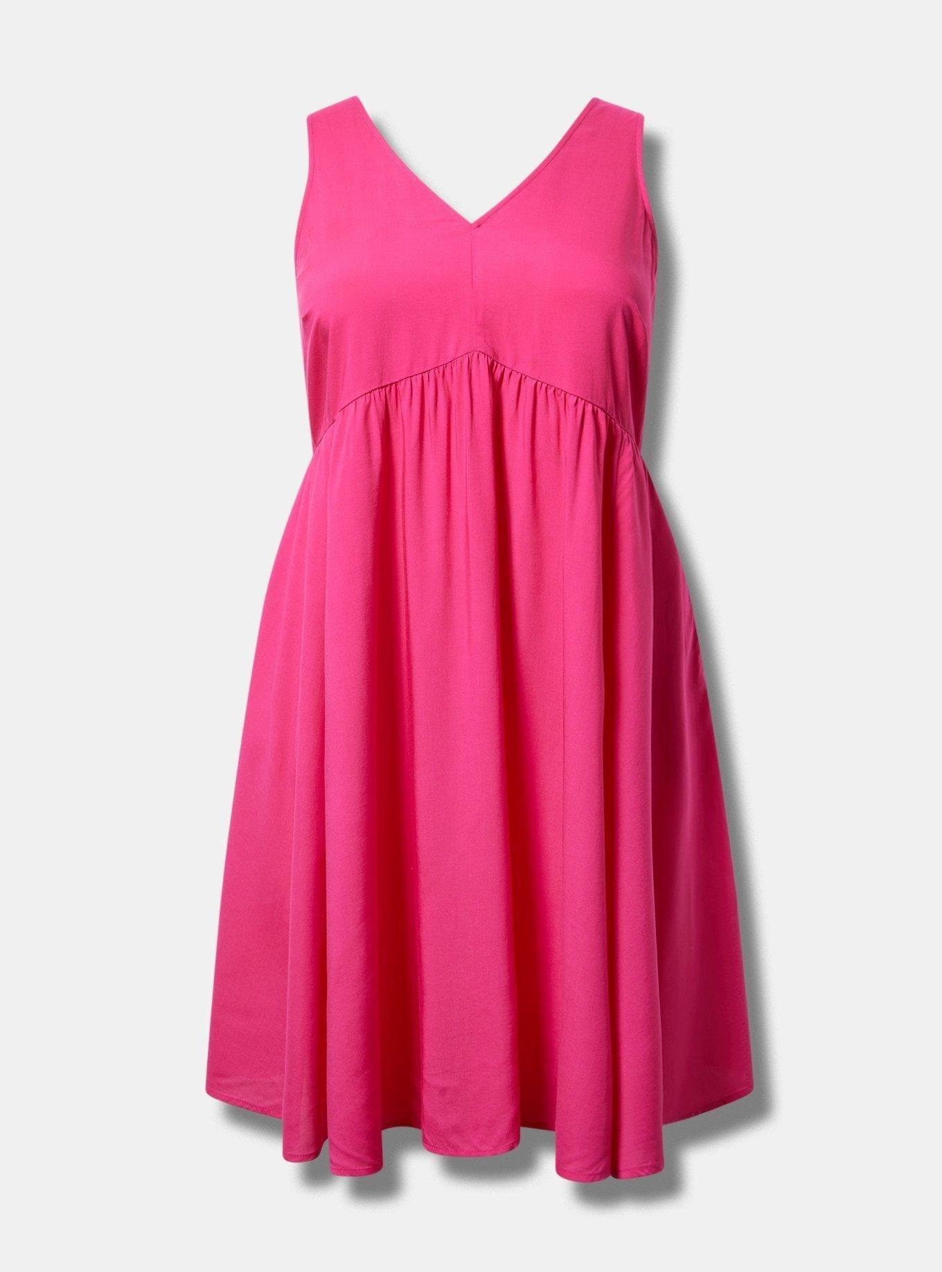 Plus Size - Above The Knee Challis V-Neck Dress - Torrid