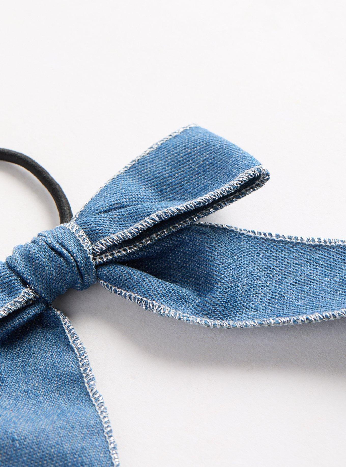 Plus Size - Denim Bow Hair Ties - Torrid