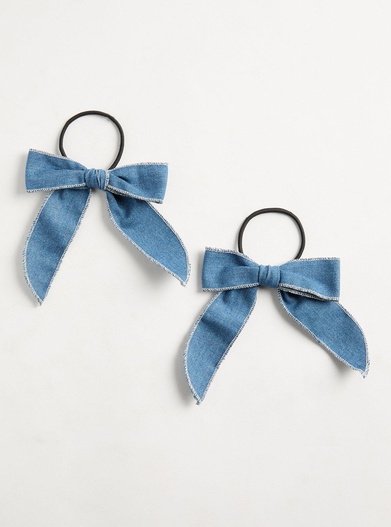 Plus Size - Denim Bow Hair Ties - Torrid