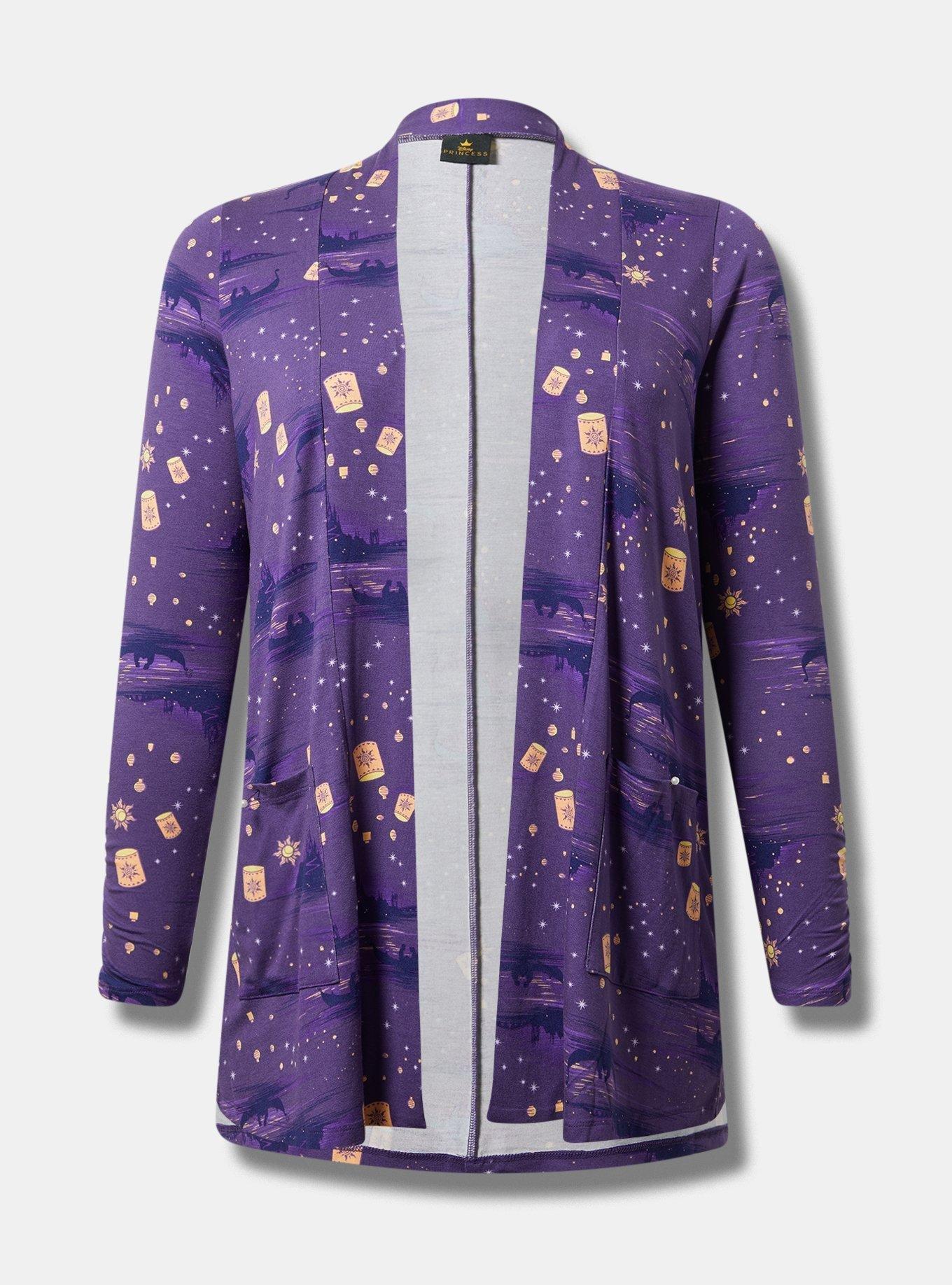 Plus Size - Disney Tangled Super Soft Ruched Open Cardigan - Torrid