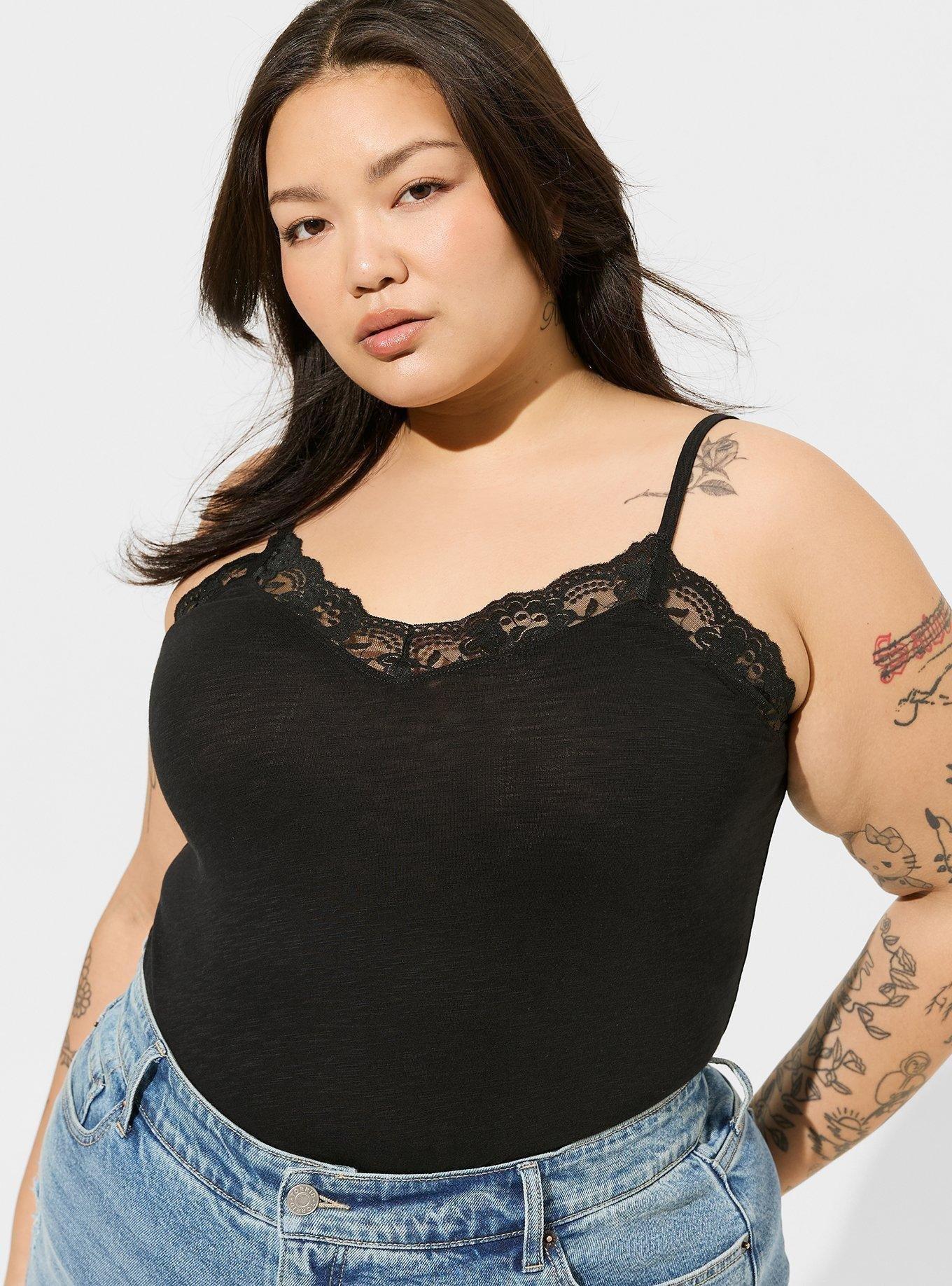 Plus Size - Vintage Slub V-Neck Lace Cami - Torrid