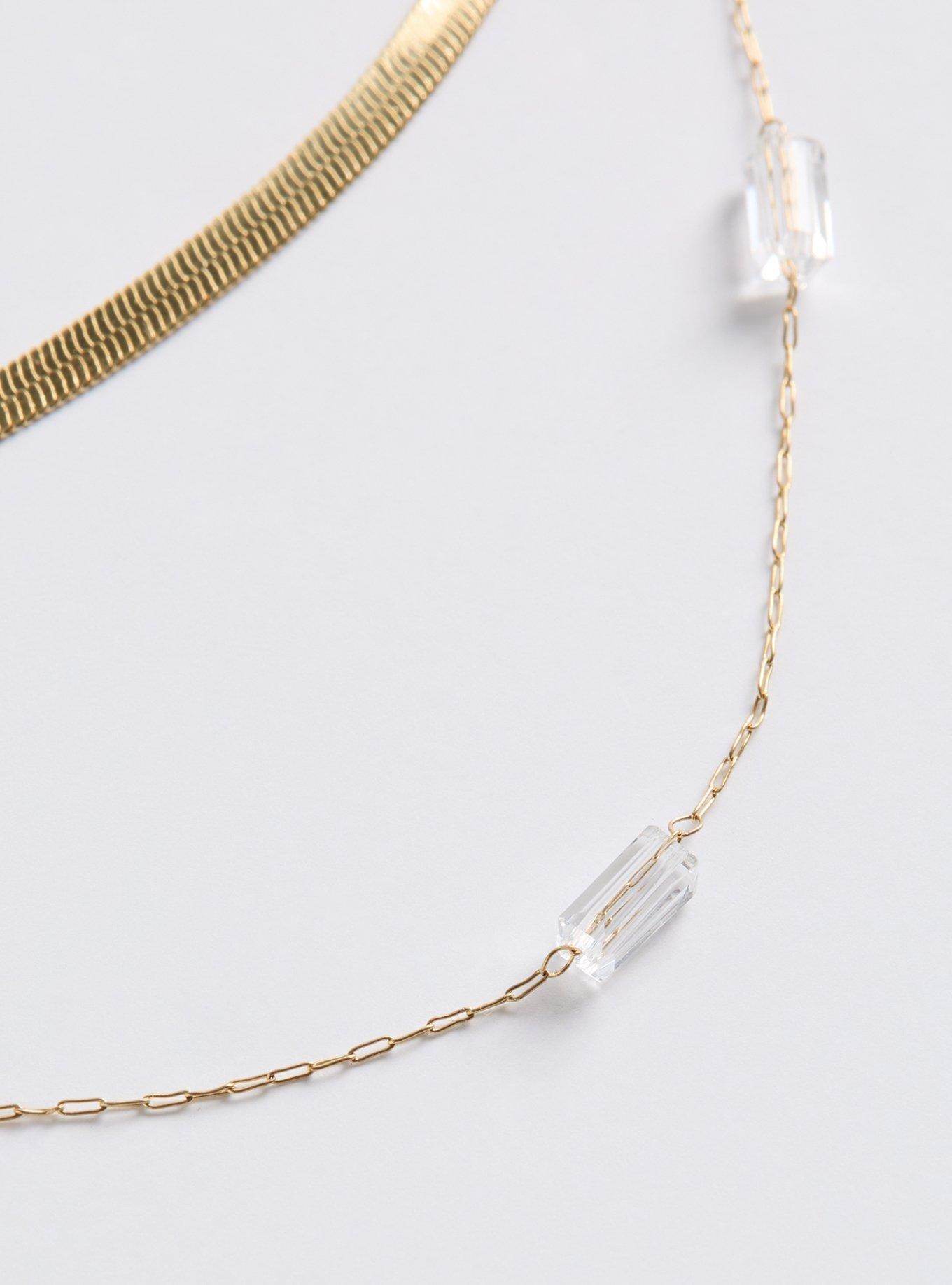Plus Size - Crystal Chain Layered Necklace - Torrid