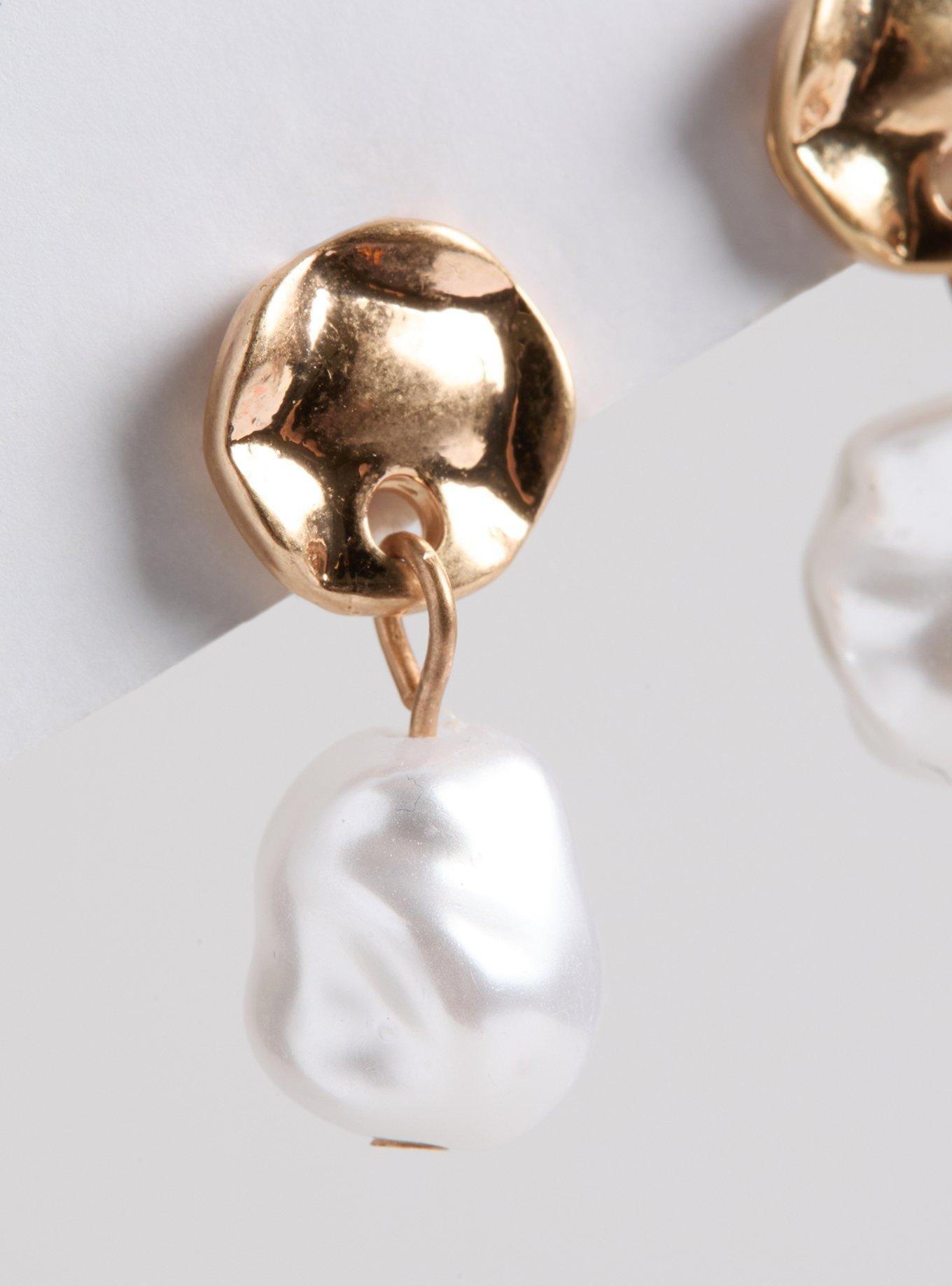 Plus Size - Pearl Mini Hoop Set - Torrid