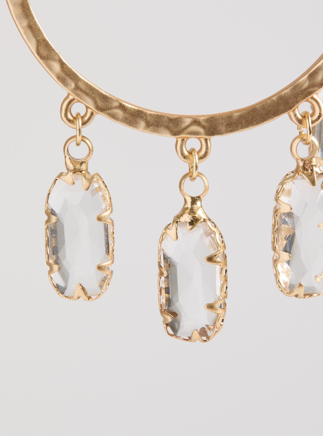 Plus Size - Stone Front Facing Hoop Earring - Torrid