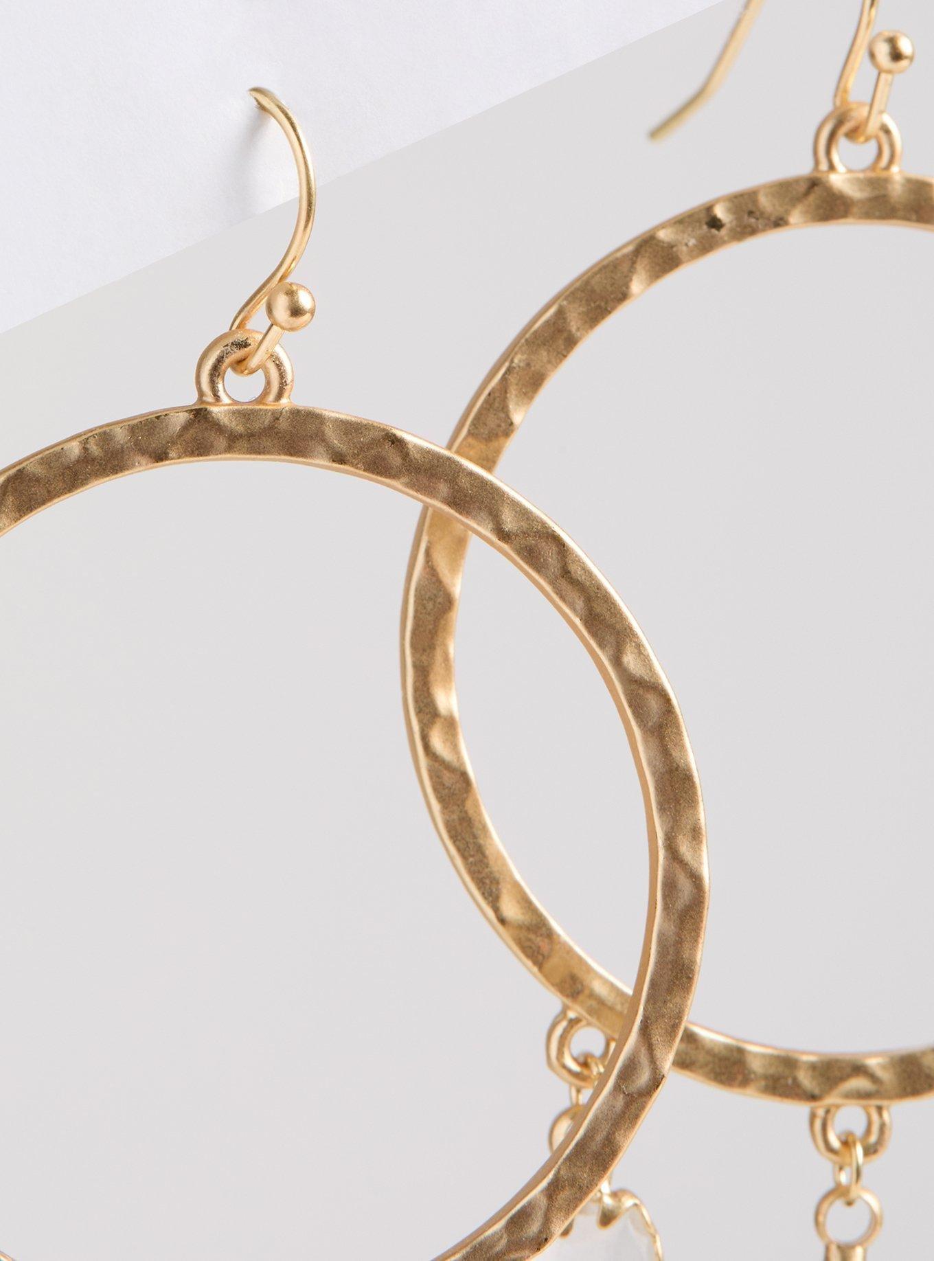 Plus Size - Stone Front Facing Hoop Earring - Torrid