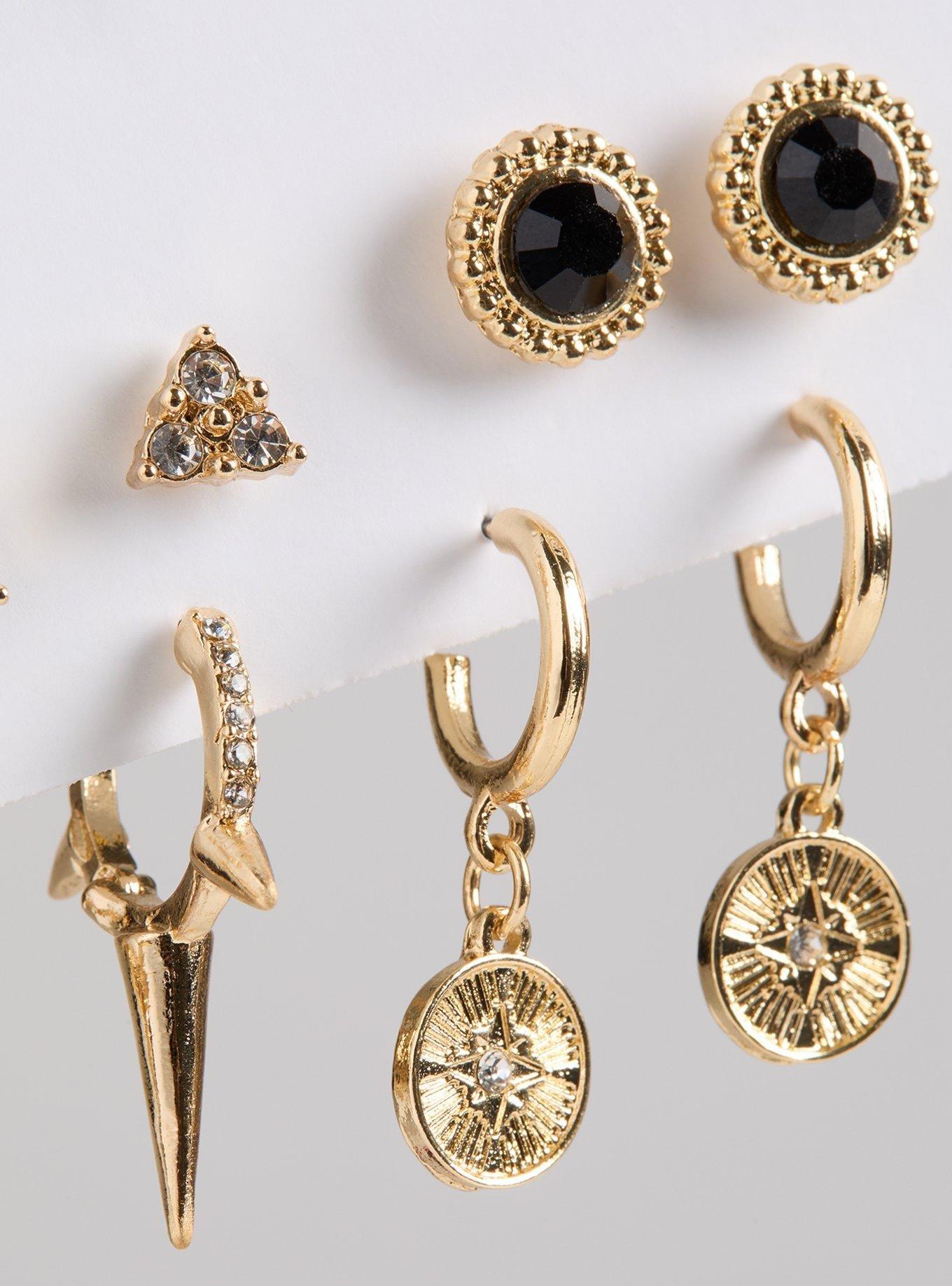 Plus Size - Celestial Edge Stud Earring Set - Torrid