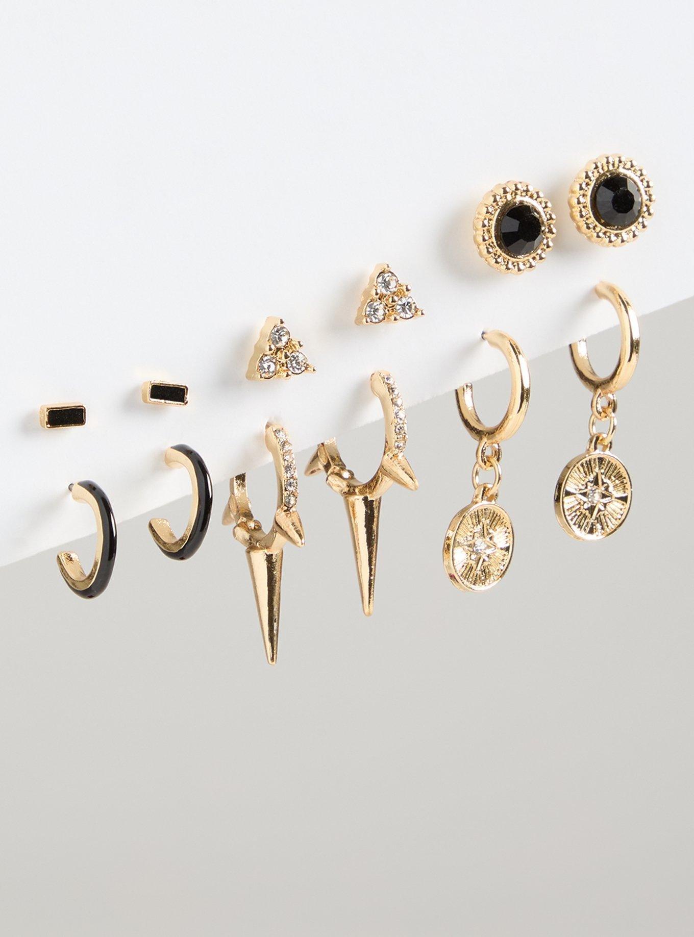Plus Size - Celestial Edge Stud Earring Set - Torrid