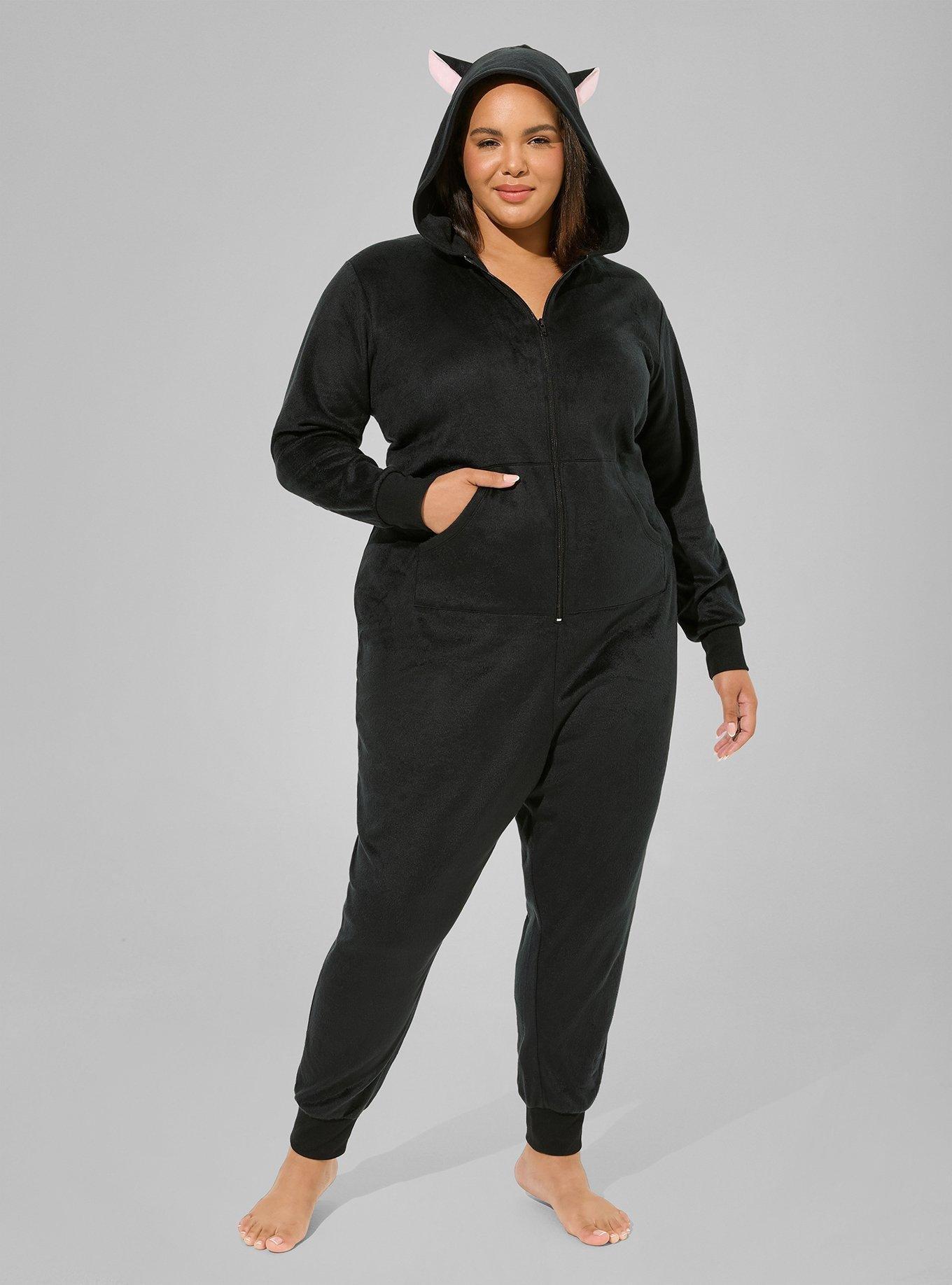 Plus Size - Fleece Zip Up Hoodie Lounge Onesie - Torrid