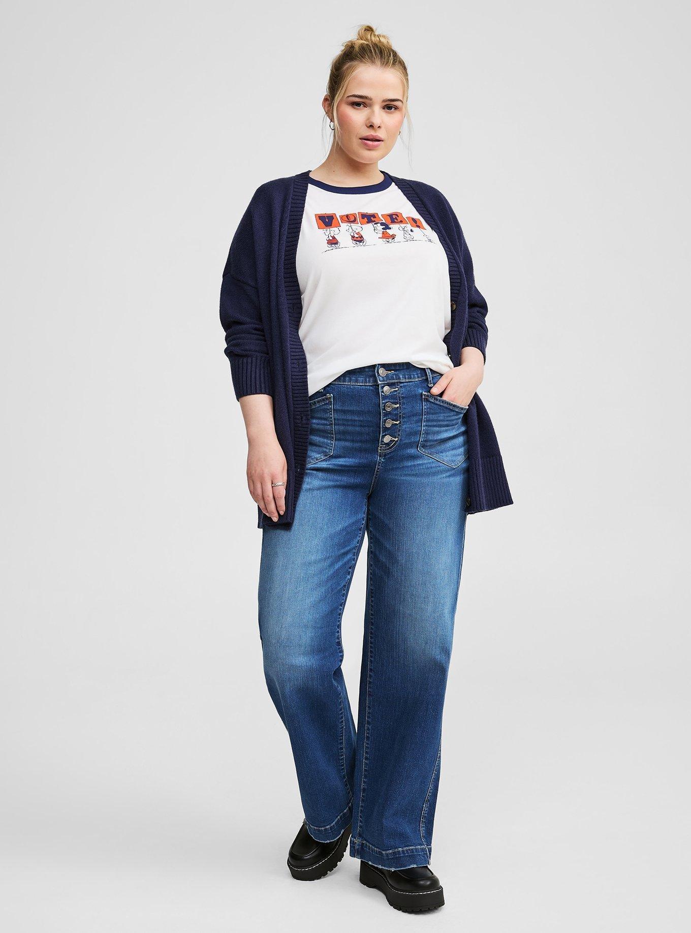 Plus Size - Peanuts Vote Classic Fit Cotton Ringer Tee - Torrid