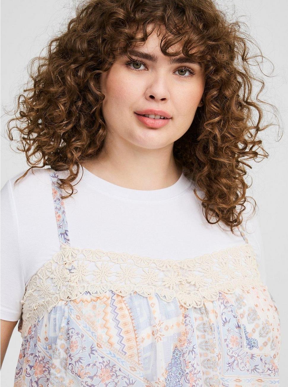 Plus Size - Chiffon Crochet Trim Cami - Torrid Plus Size - Chiffon Crochet Trim Cami - Torrid