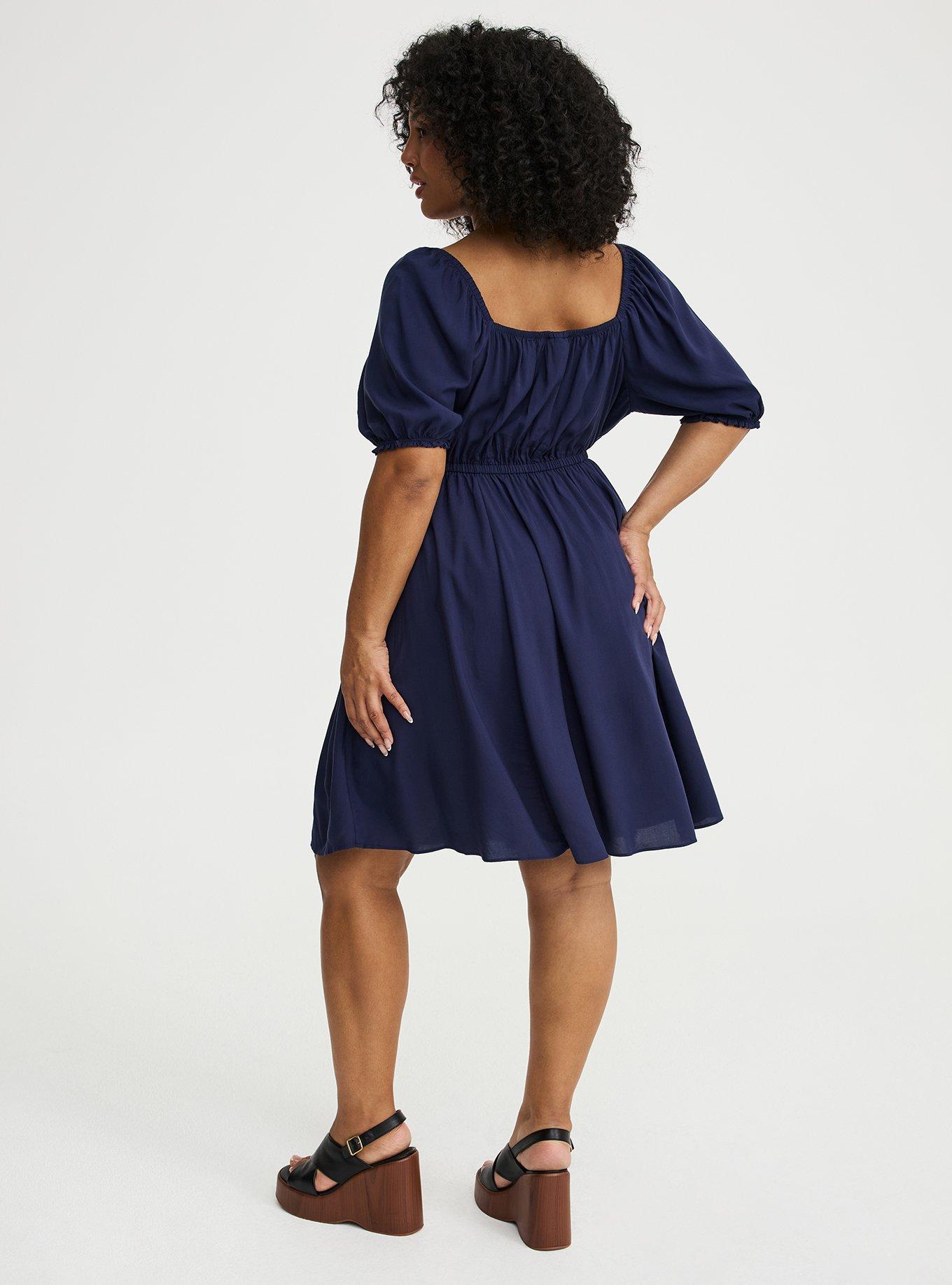Plus Size - Puff Sleeve Mini Dress - Torrid