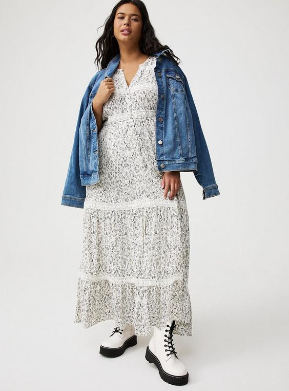 Plus Size - Flutter Sleeve Maxi Dress - Torrid Plus Size - Flutter Sleeve Maxi Dress - Torrid