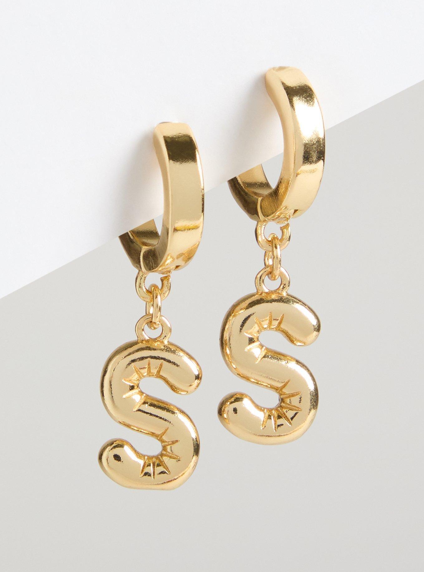 Plus Size - Initital Hoop Earrings - Torrid