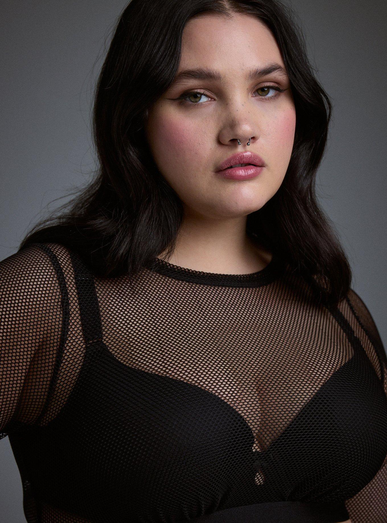 Plus Size - Nightfall Fishnet Under-It-All Crop Top - Torrid