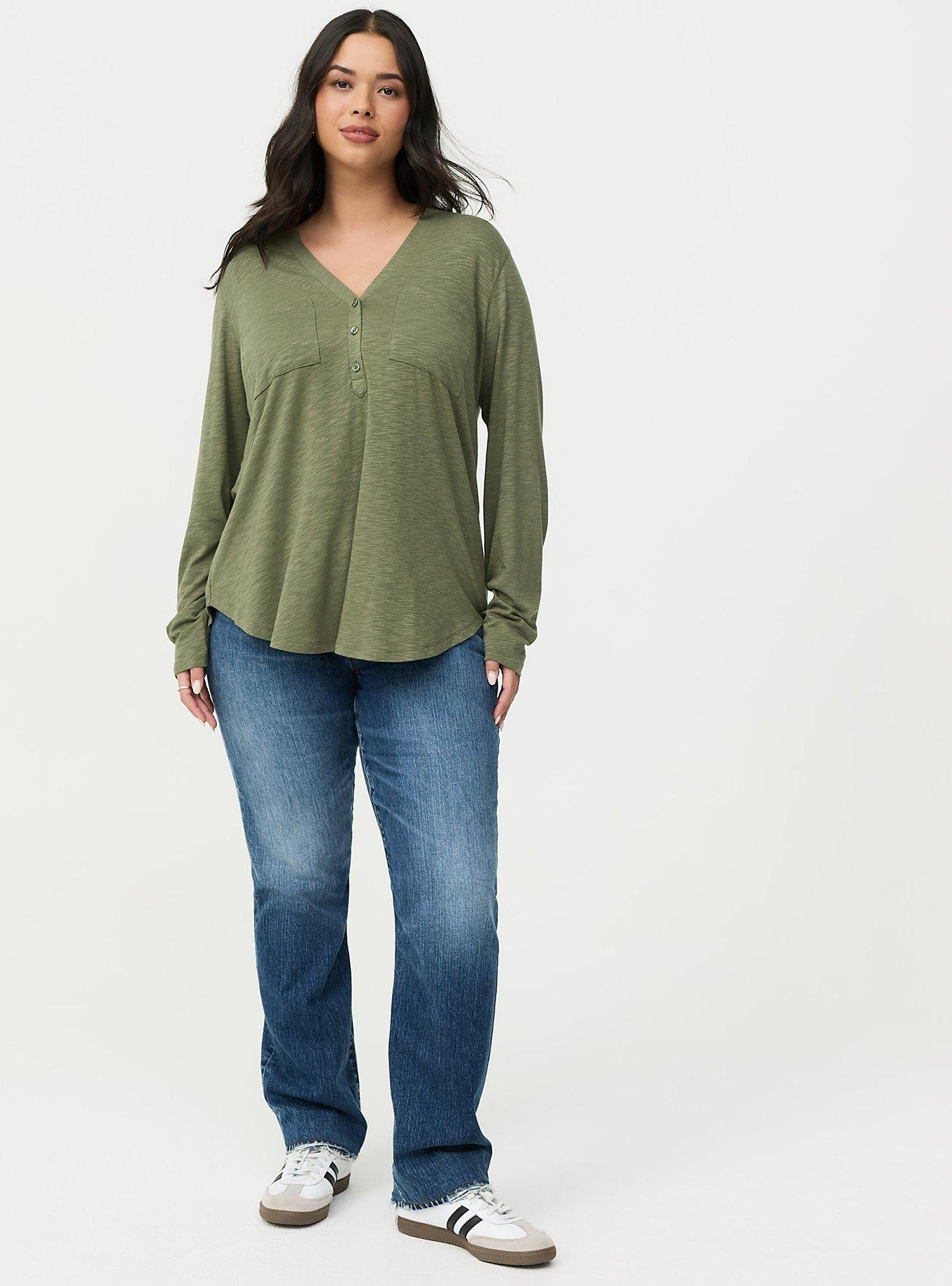 Plus Size - Harper Vintage Slub V-Neck Top - Torrid