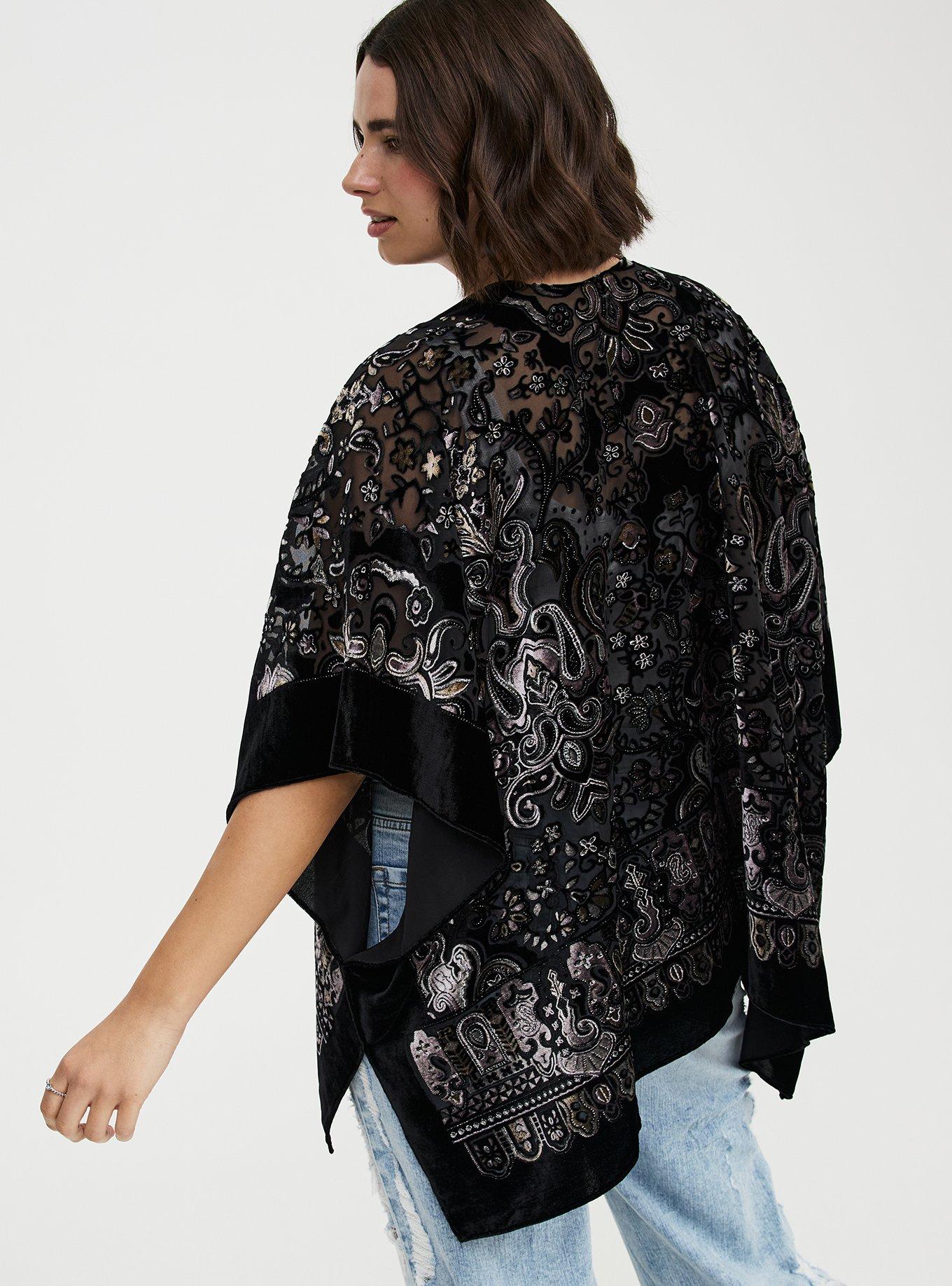 Plus Size - Embellished Burnout Ruana - Torrid