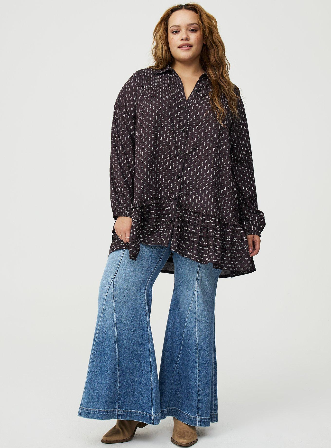 Plus Size - Festi Pintuck Button-Front Tunic - Torrid