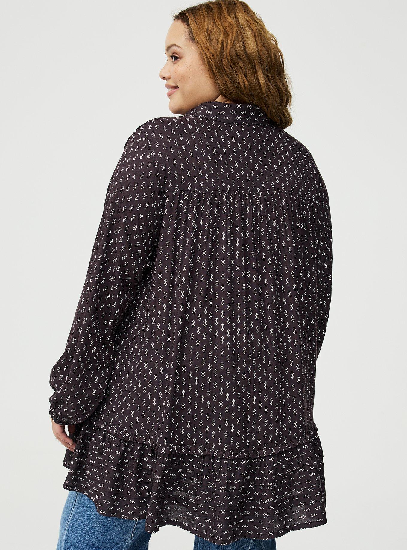 Plus Size - Festi Pintuck Button-Front Tunic - Torrid