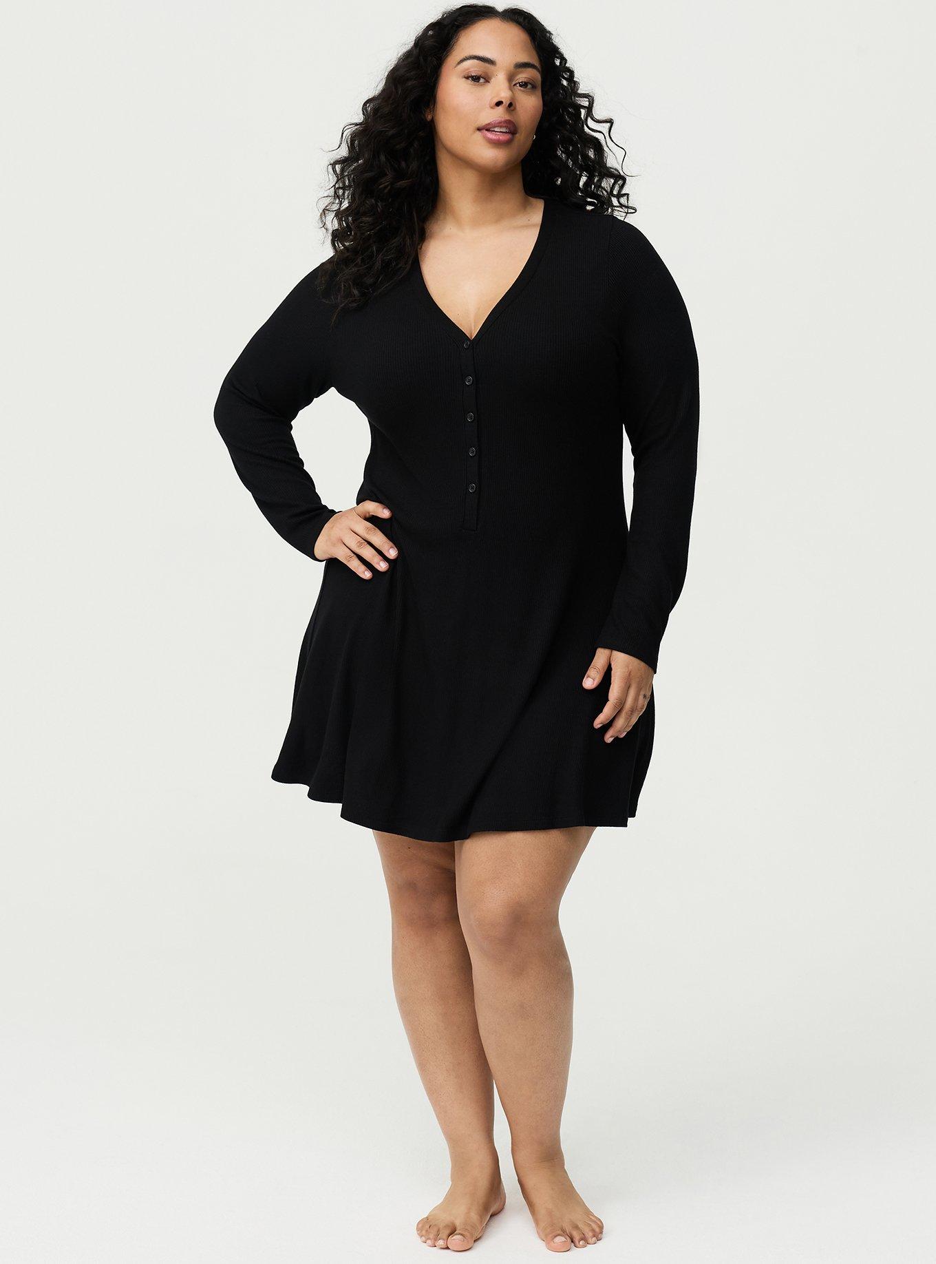 Plus Size - Baby Waffle Sleep Henley Gown - Torrid