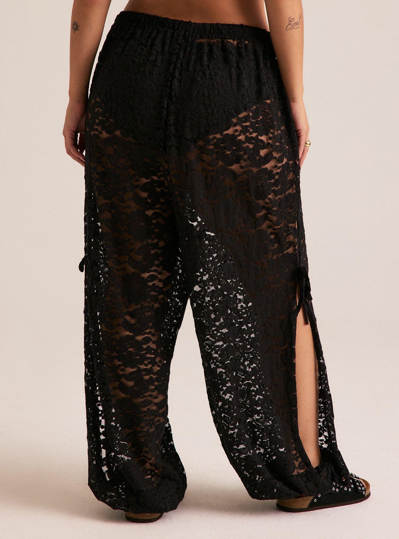 Plus Size - Festi Tie Detail Lace Jogger - Torrid