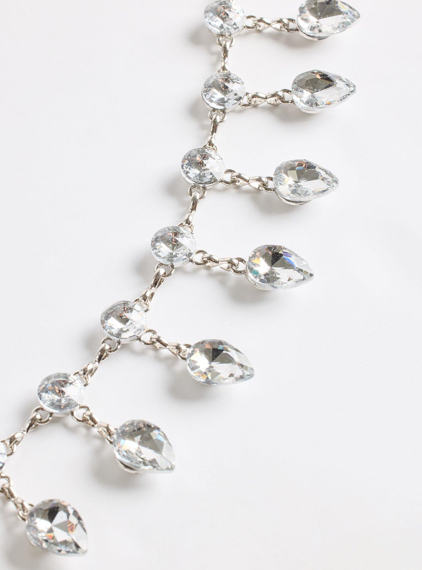 Plus Size - Teardrop Rhinestone Chain Belt - Torrid